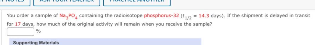 Solved You order a sample of Na3PO4 ﻿containing the | Chegg.com