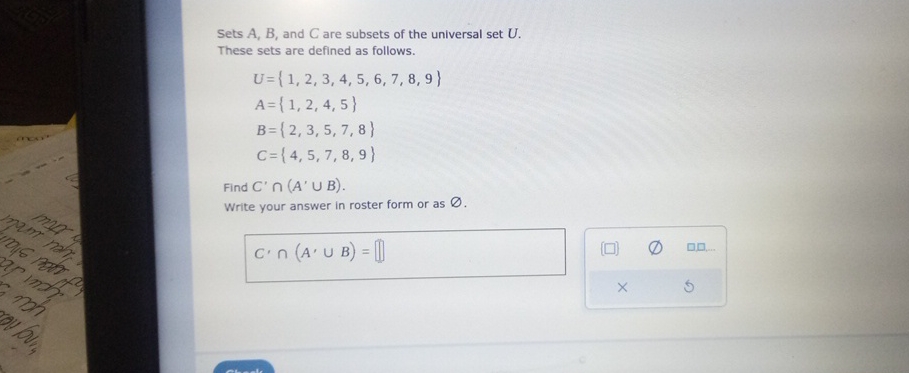 Solved Sets A,B, ﻿and C ﻿are subsets of the universal set | Chegg.com