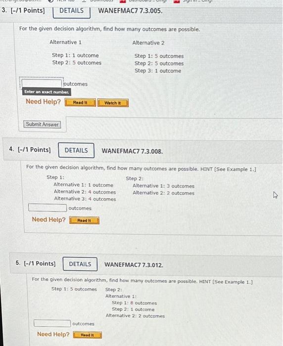 Solved For the given decision algorithm, find how many | Chegg.com