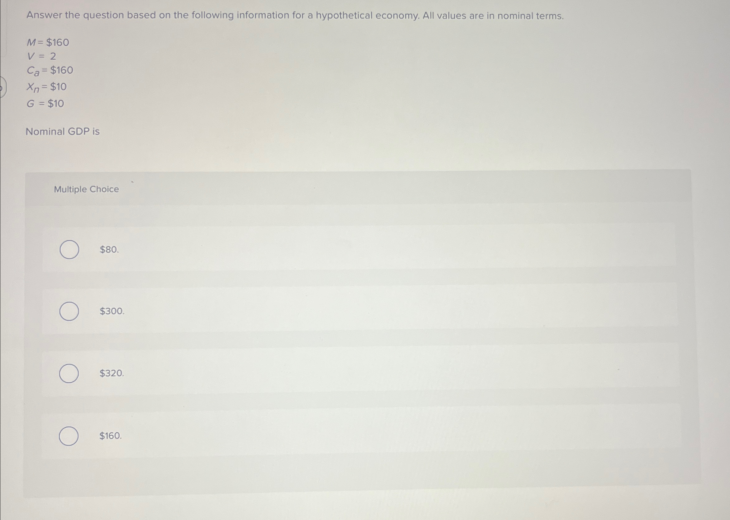 Solved Answer the question based on the following | Chegg.com