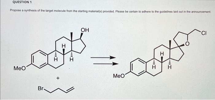 Solved 1. Using the starting material molecule(s) provided, | Chegg.com