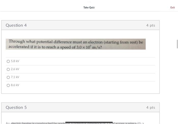 Solved Through what potential difference must an electron | Chegg.com