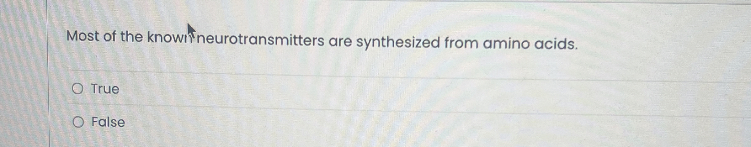 Solved Most of the known neurotransmitters are synthesized | Chegg.com