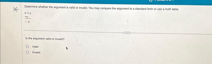 Solved Determine whether the argument is valid or invalid. | Chegg.com