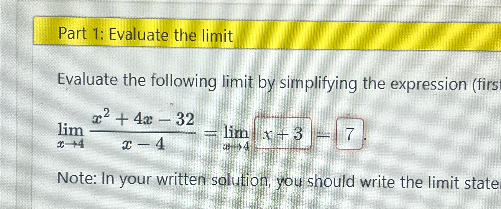 Solved Part 1: Evaluate the limitEvaluate the following | Chegg.com Solved Part 1: Evaluate the limitEvaluate the following | Chegg.com