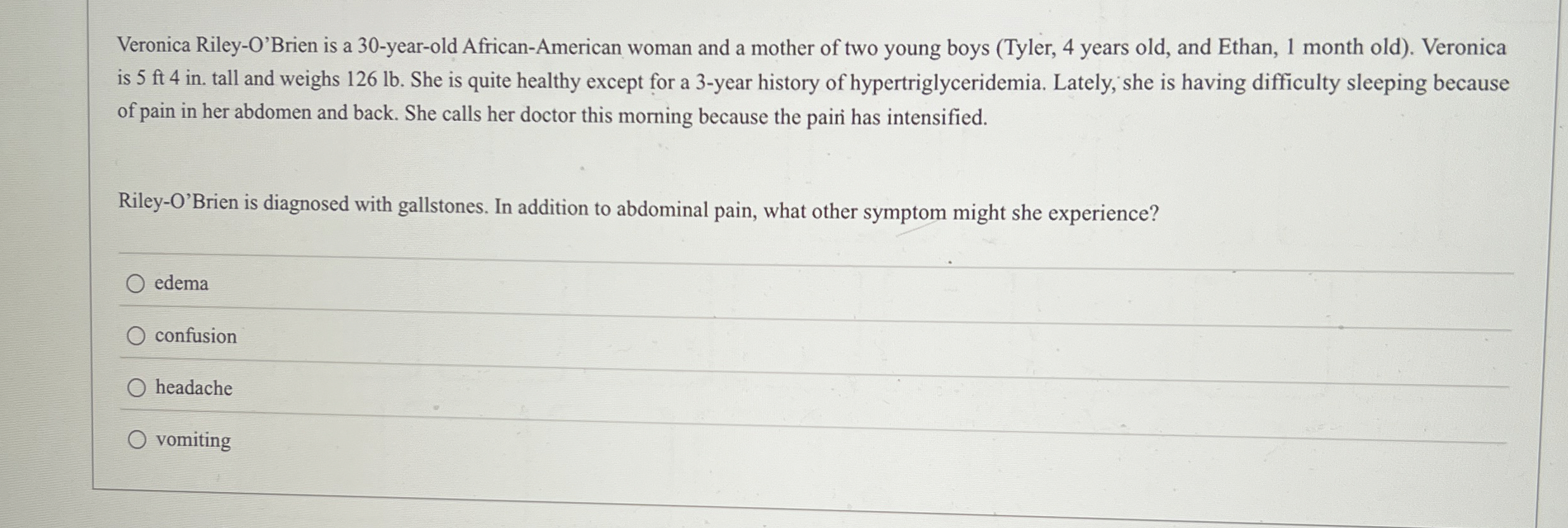 Solved Veronica Riley-O'Brien is a 30 -year-old | Chegg.com