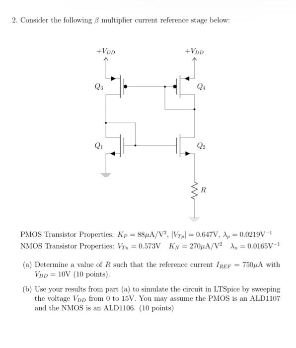 Solved 2. Consider the following β multiplier current | Chegg.com