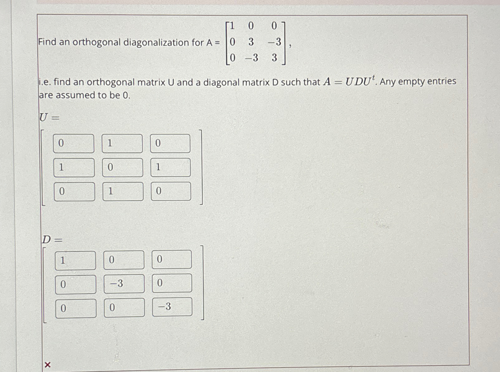 Solved Find an orthogonal diagonalization for | Chegg.com