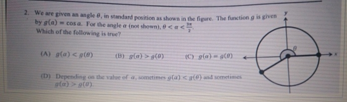 Solved We are given an angle \\\\theta , in standard | Chegg.com