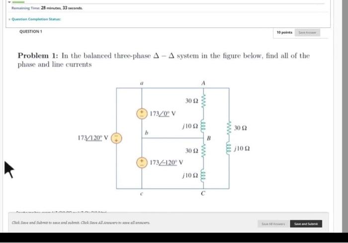 Solved problem one in the balanced three phase System in the | Chegg.com