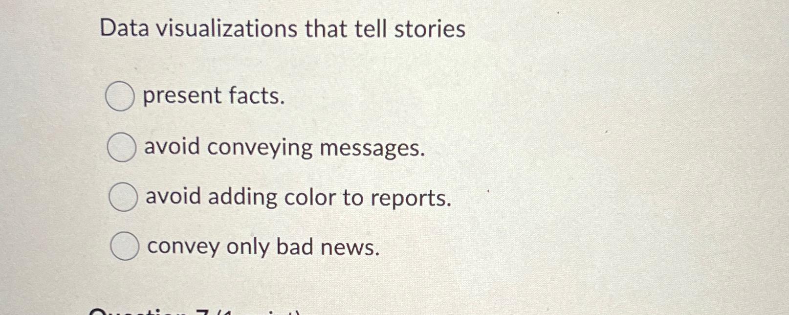 Solved Data visualizations that tell storiespresent | Chegg.com