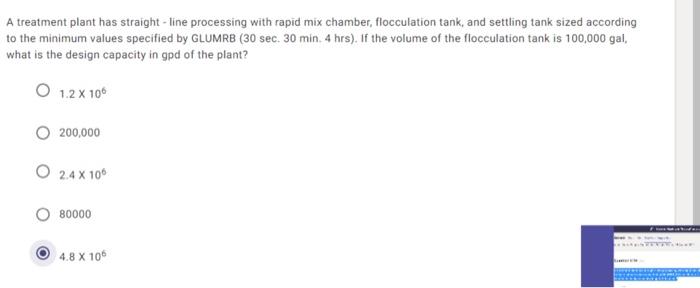 Solved A treatment plant has straight-line processing with | Chegg.com