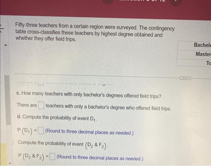 Solved Fitty-three teachers from a certain rogion were | Chegg.com