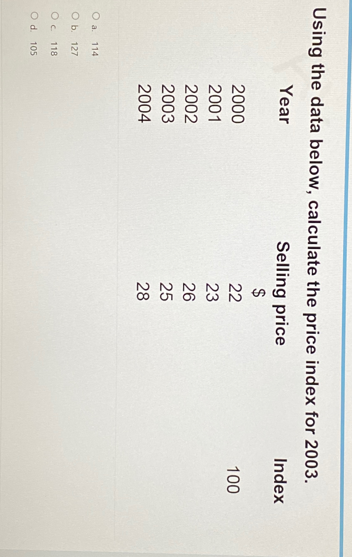 Solved Using the data below, calculate the price index for | Chegg.com