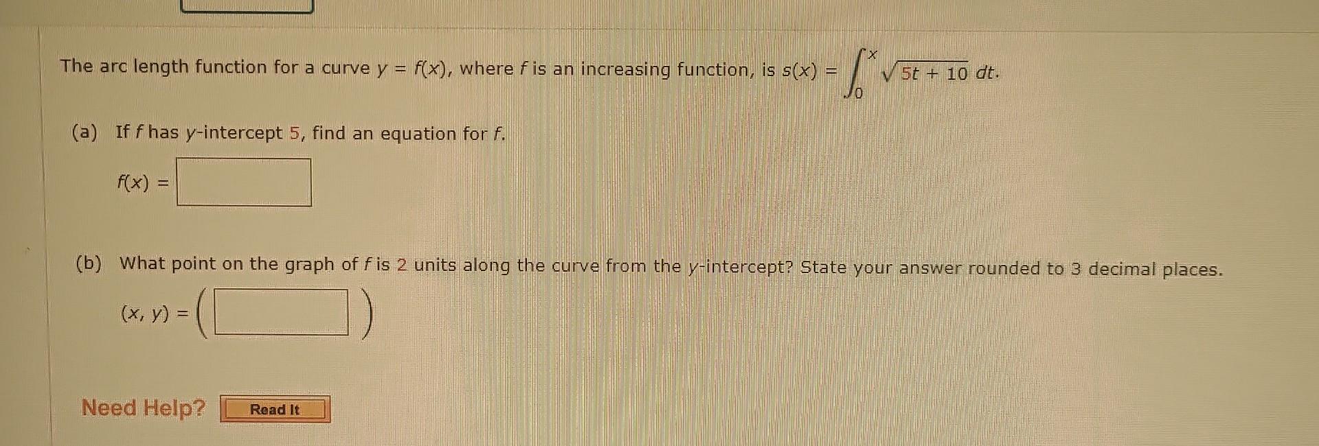 Solved The arc length function for a curve y=f(x), where f | Chegg.com