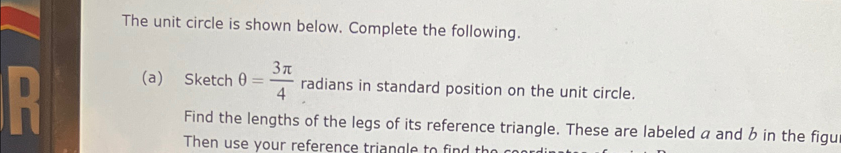 Solved The unit circle is shown below. Complete the | Chegg.com
