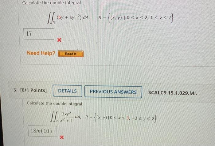 Solved Calculate the double integral. | Chegg.com