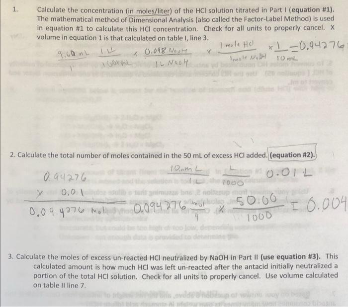 Solved Data Table 1: Titration of HCl solution 1. Initial | Chegg.com