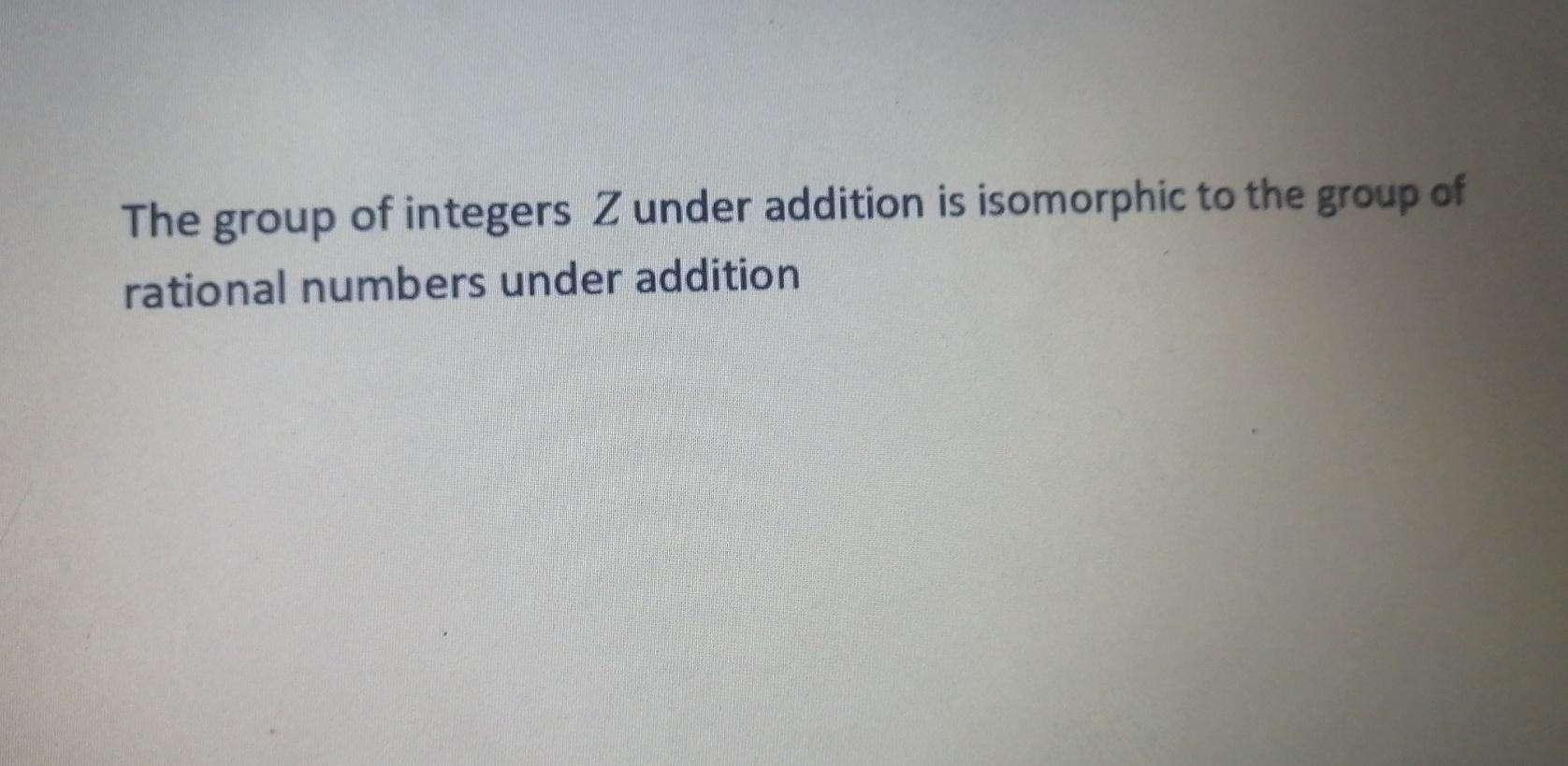 Solved The group of integers Z under addition is isomorphic | Chegg.com