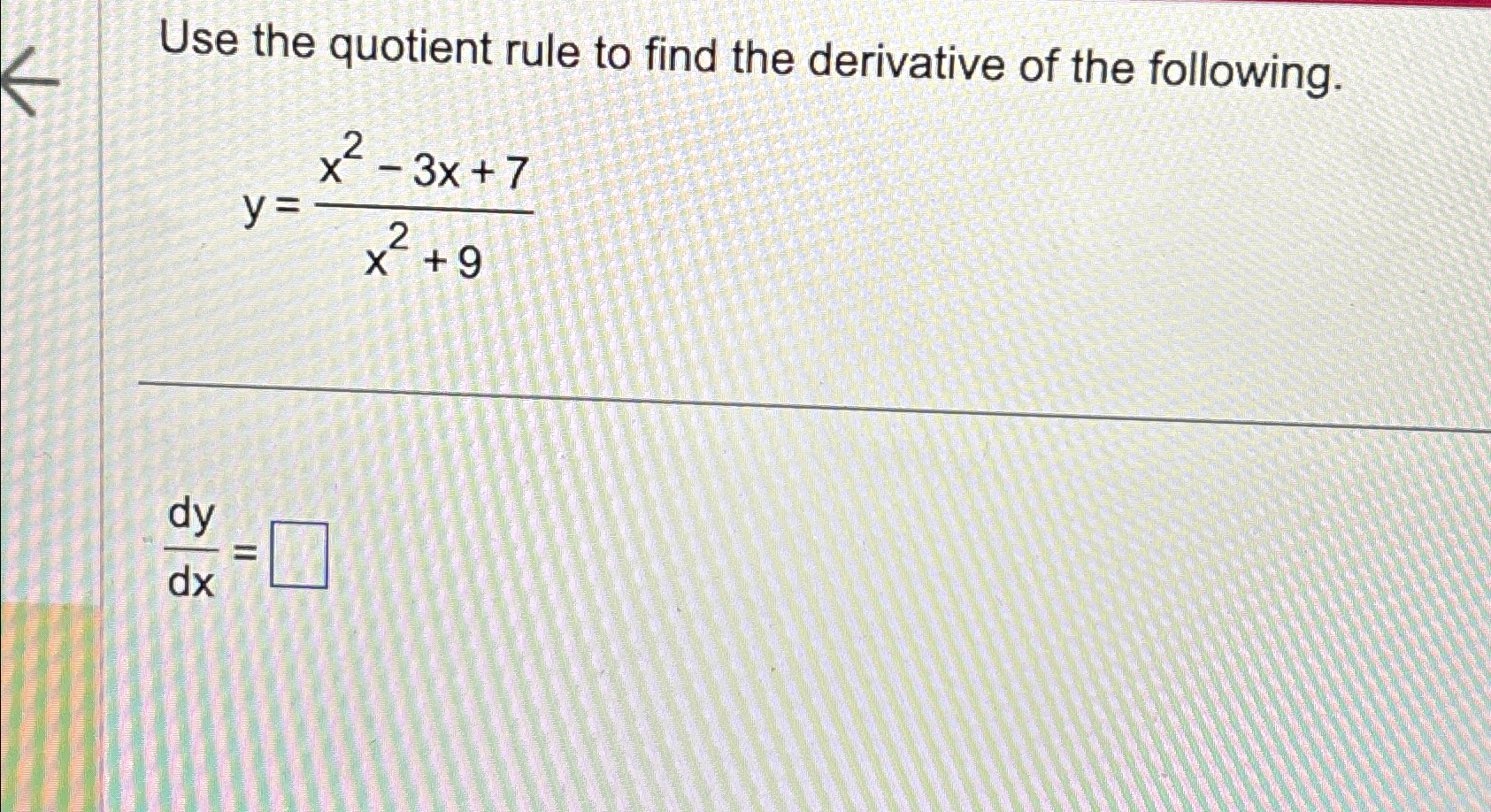 Solved Use the quotient rule to find the derivative of the | Chegg.com