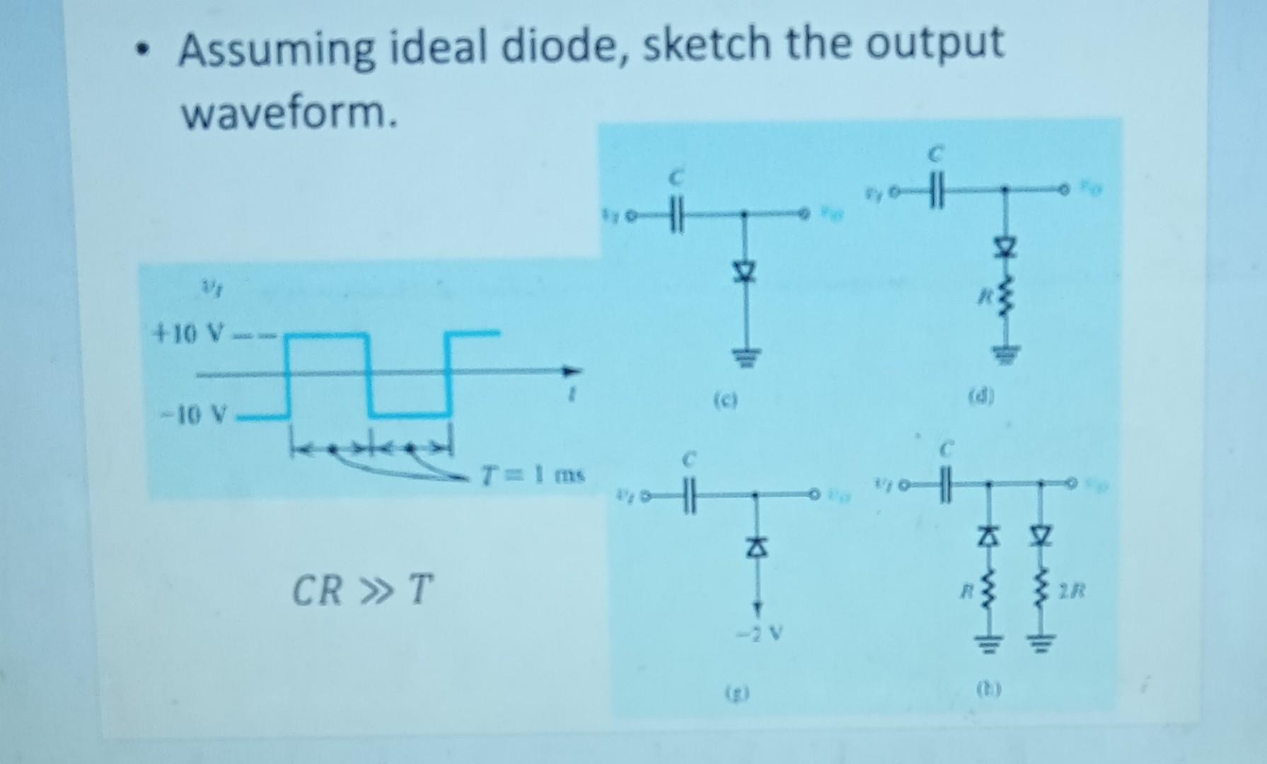 Solved Assuming ideal diode, sketch the | Chegg.com Solved Assuming ideal diode, sketch the | Chegg.com