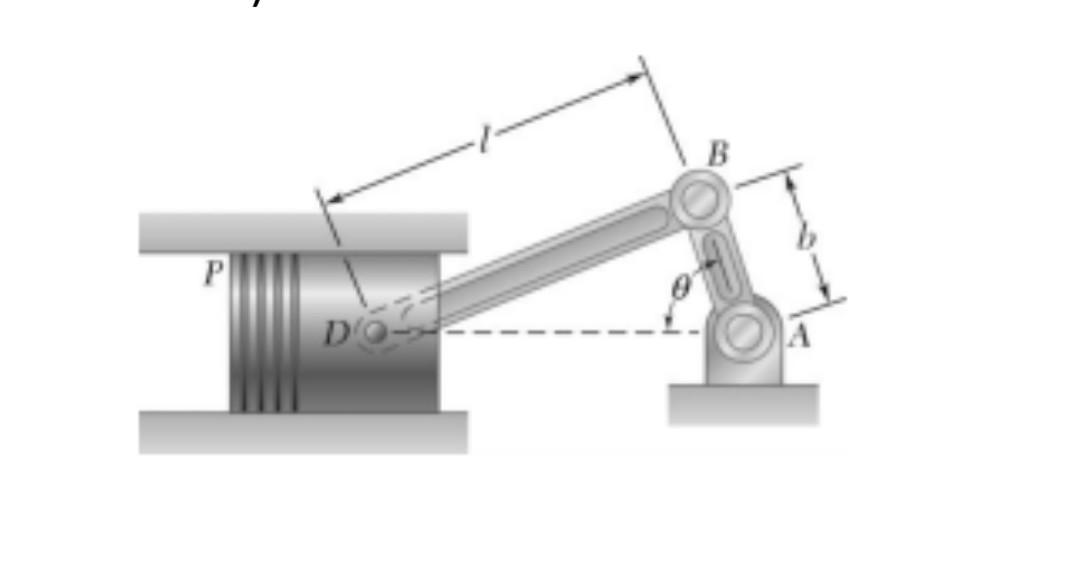 Solved 2- In the engine system shown l = 250 mm and b = 100 | Chegg.com