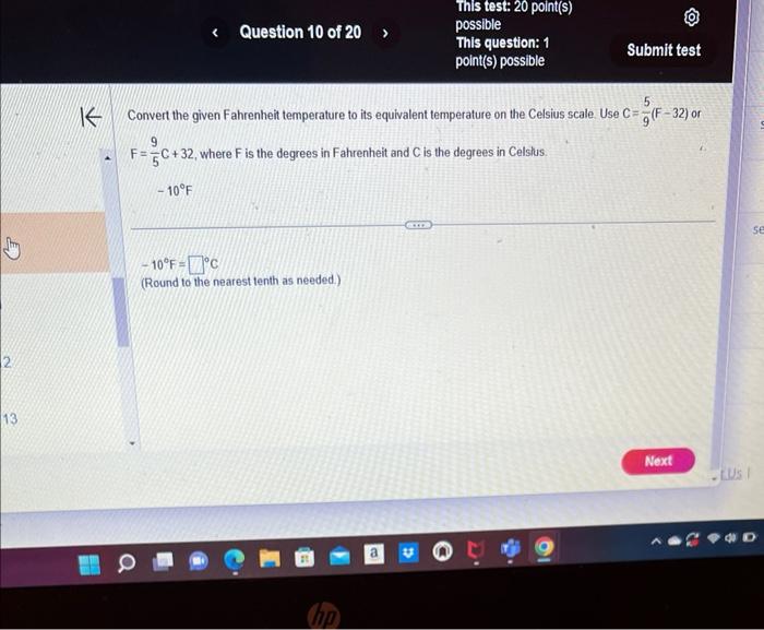 Solved Convert the given Fahrenheit temperature to its | Chegg.com