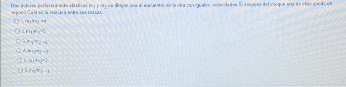 Solved Two perfectly elastic spheres m1 and m2 are directed | Chegg.com