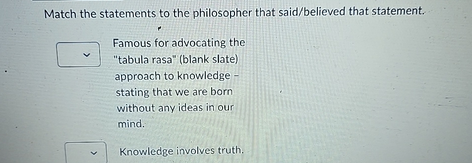 Solved Match the statements to the philosopher that | Chegg.com