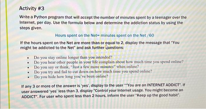 Solved Write a Python program that will accept the number of | Chegg.com