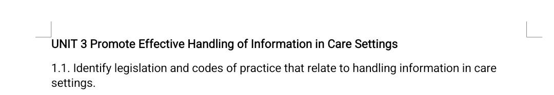 Solved UNIT 3 Promote Effective Handling of Information in | Chegg.com
