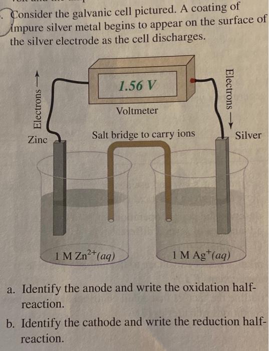 Solved Consider the galvanic cell pictured. A coating of | Chegg.com