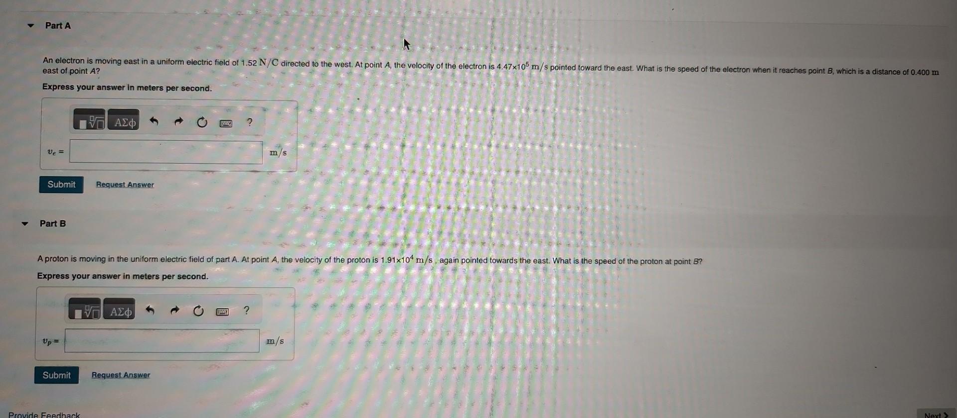 Solved A proton is moving in the uniform electric field of | Chegg.com