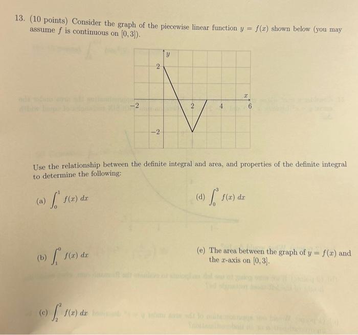 Solved 13. (10 points) Consider the graph of the piecewise | Chegg.com Solved 13. (10 points) Consider the graph of the piecewise | Chegg.com