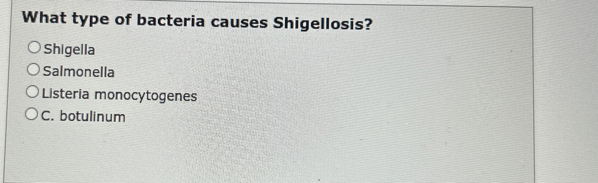 Solved What type of bacteria causes | Chegg.com