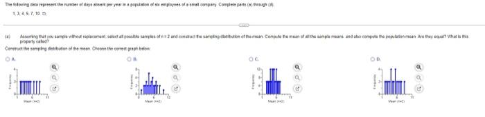 The mean of all the sample means for n=2 without | Chegg.com
