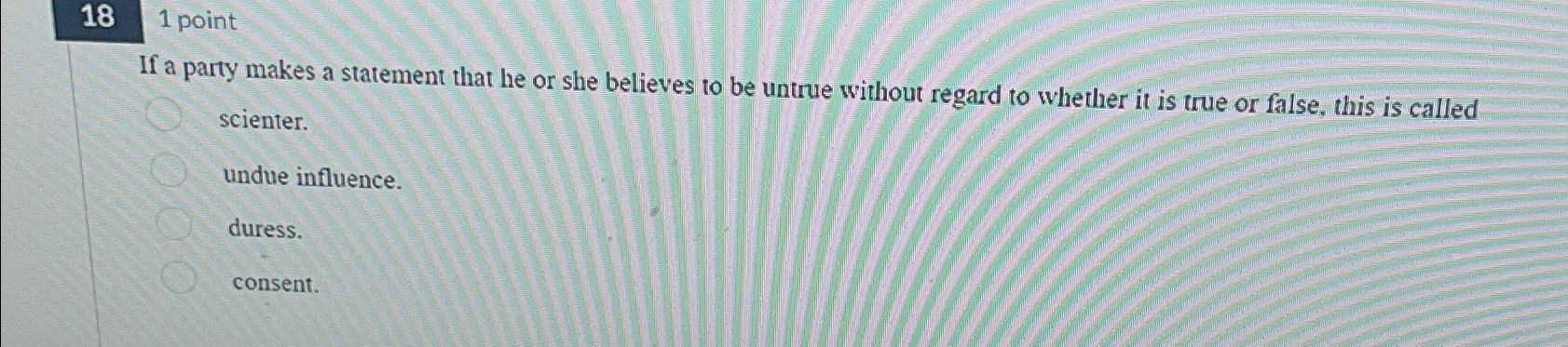 Solved 181 ﻿pointIf a party makes a statement that he or she | Chegg.com