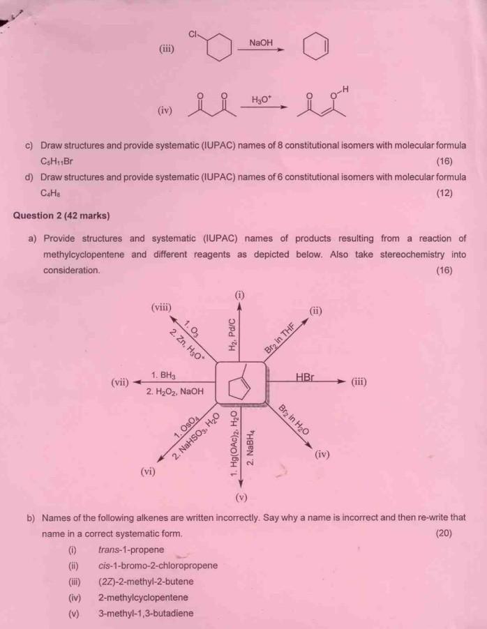 Solved b) Provide what is missing in the boxes: Reactants, | Chegg.com