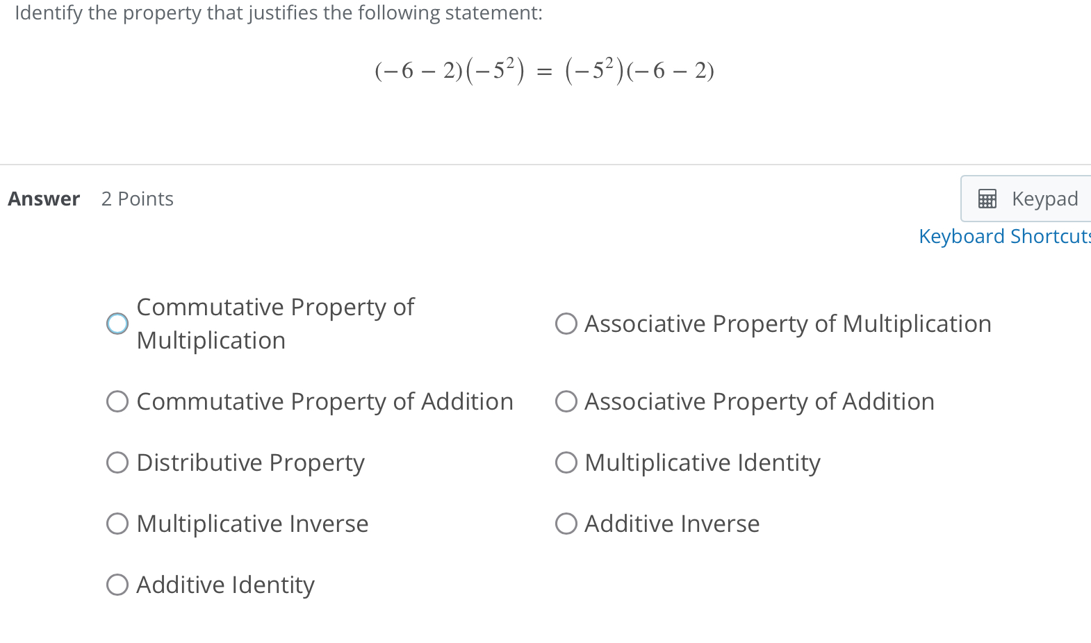 Solved Identify the property that justifies the following | Chegg.com