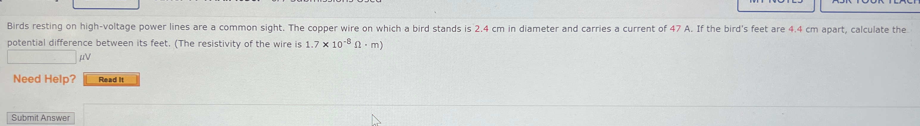 Solved potential difference between its feet. (The | Chegg.com