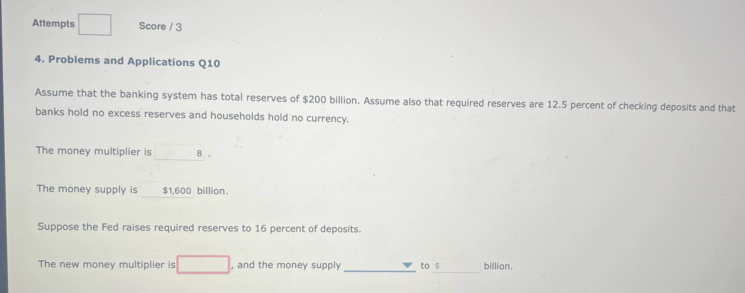 Solved AttemptsScore ?34. ﻿Problems and Applications | Chegg.com