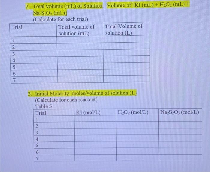 Solved DATA SHEET: Concentration of H2O2:0.1M Concentration | Chegg.com