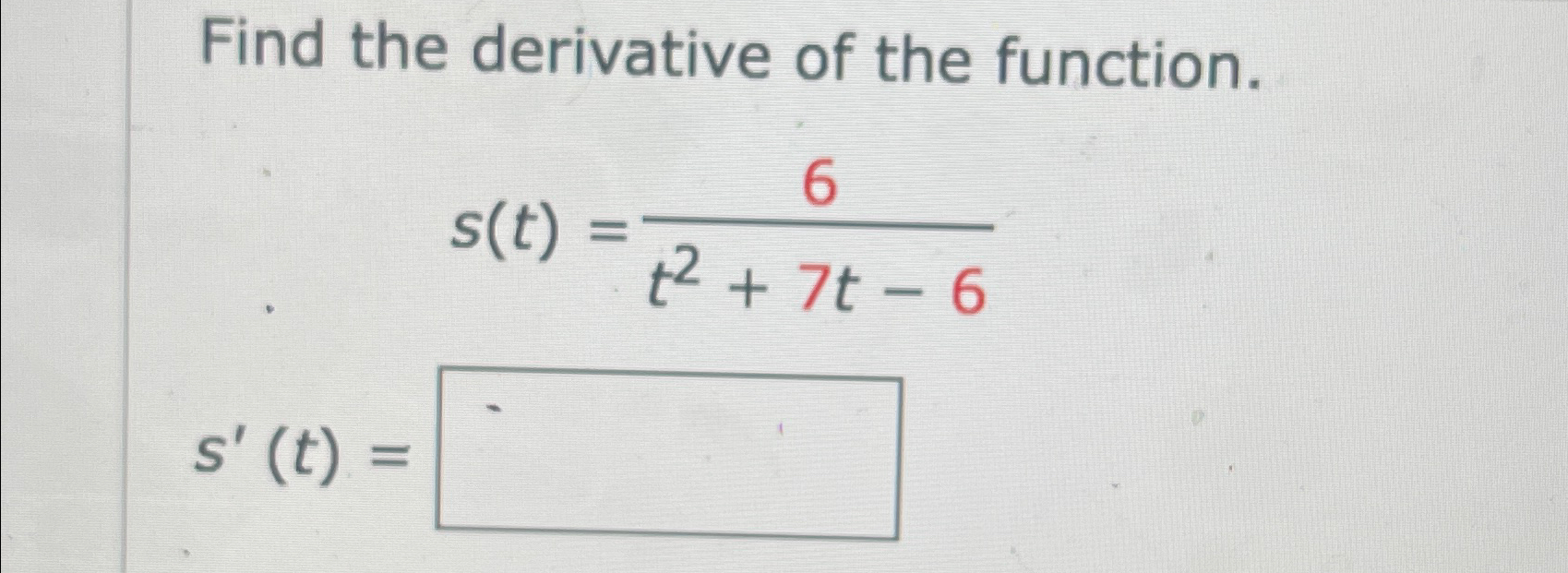 Solved Find the derivative of the | Chegg.com