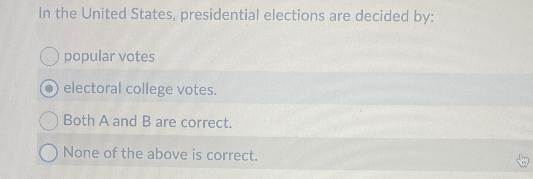 Solved In the United States, presidential elections are | Chegg.com