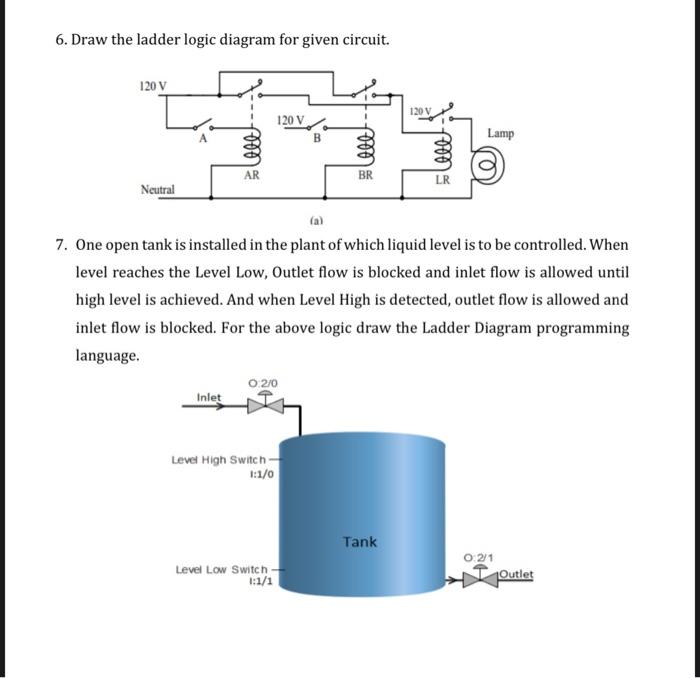 Solved 6. Draw the ladder logic diagram for given circuit. | Chegg.com