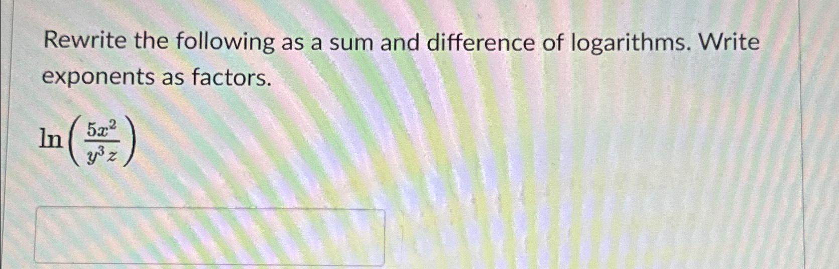 Solved Rewrite the following as a sum and difference of | Chegg.com