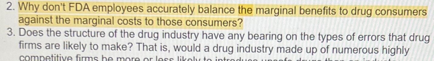 Solved Why don't FDA employees accurately balance the | Chegg.com