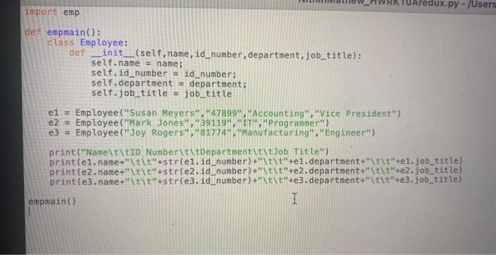 Solved my numbers under "id number" aren't directly going | Chegg.com