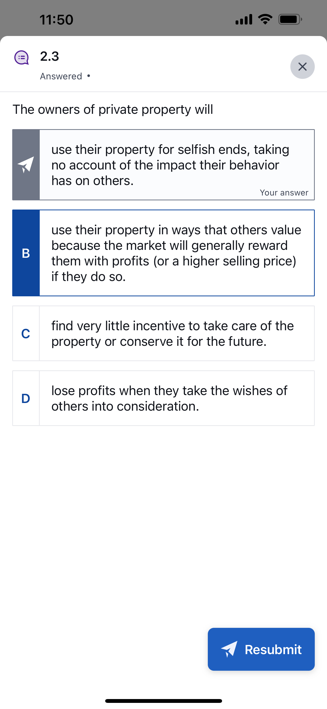 Solved The owners of private property willuse their property | Chegg.com