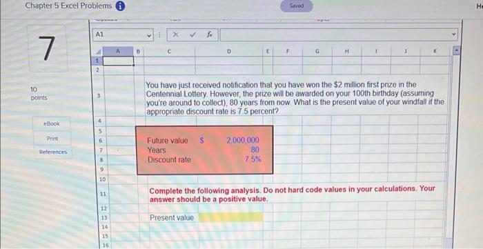 Solved Chapter 5 Excel Problems ( SinvedYou're trying to | Chegg.com